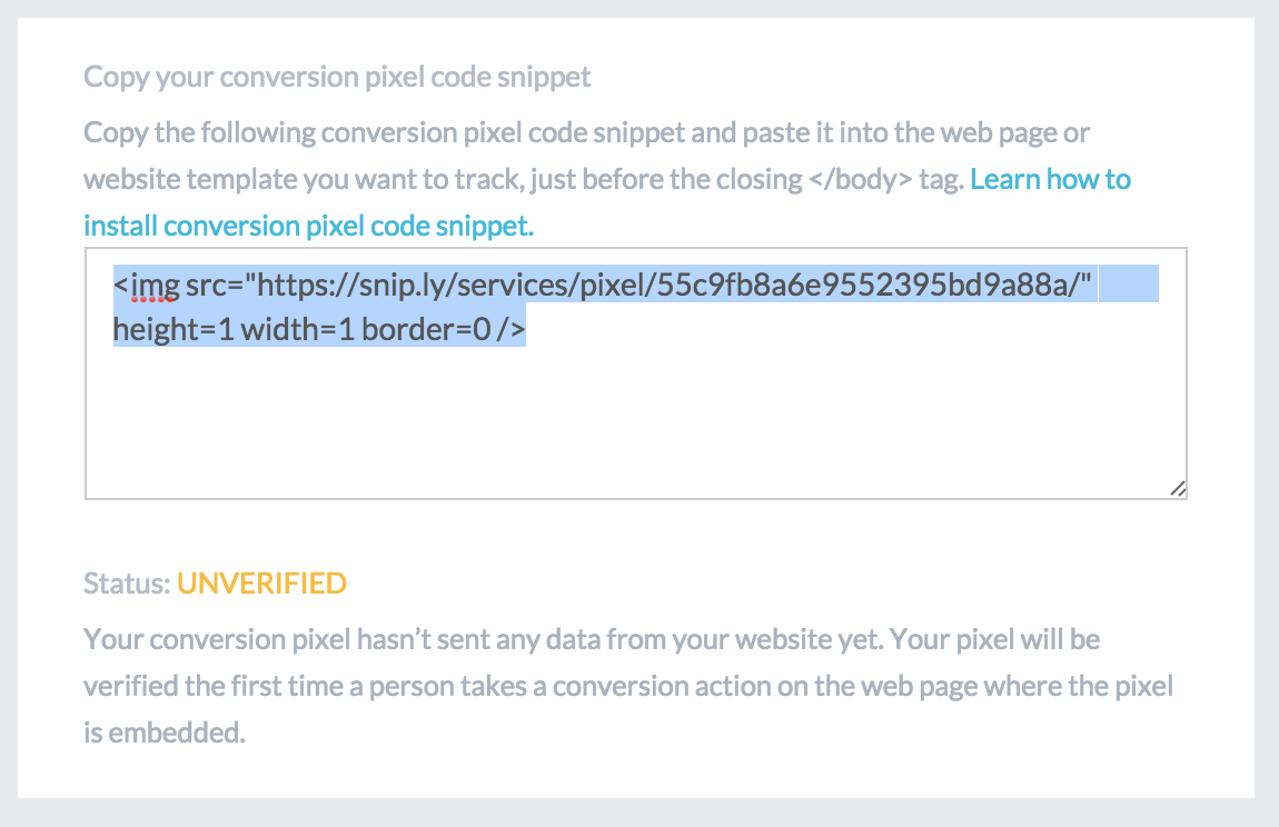 How do I set up a Conversion Pixel? – Sniply